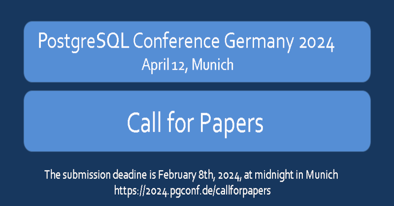 Call for papers - PostgreSQL Conference Germany 2024